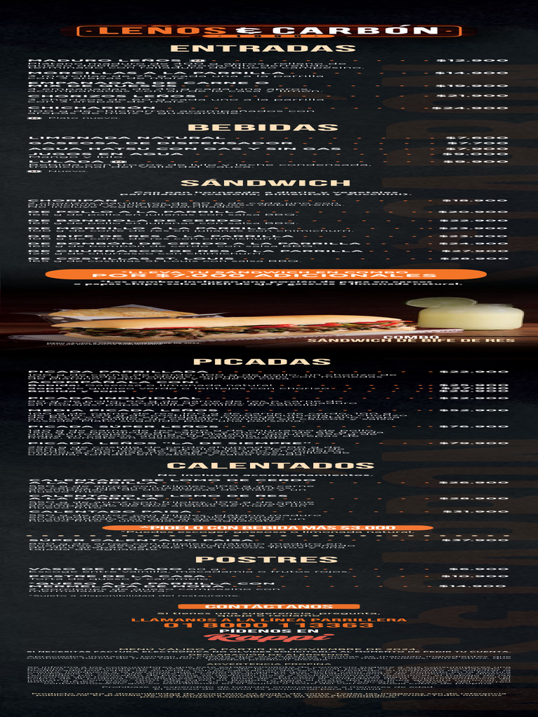 Menú Parrilla Noviembre 2024 | PDF | Parilla | Platos con carne