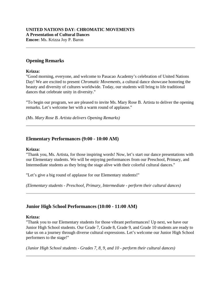 UNITED NATIONS DAY script | PDF