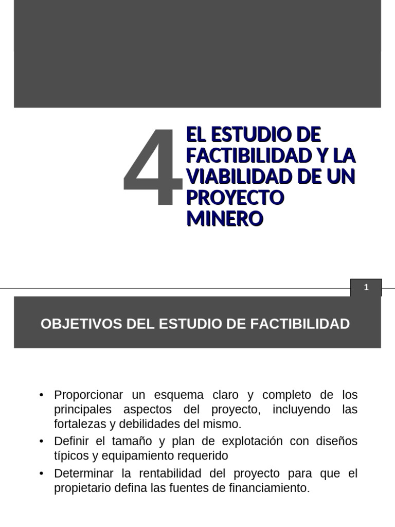 Sesion 4 Formulacion y Evaluacion Proyectos Mineros Abril 2013 Estudios de Factibilidad | PDF ...