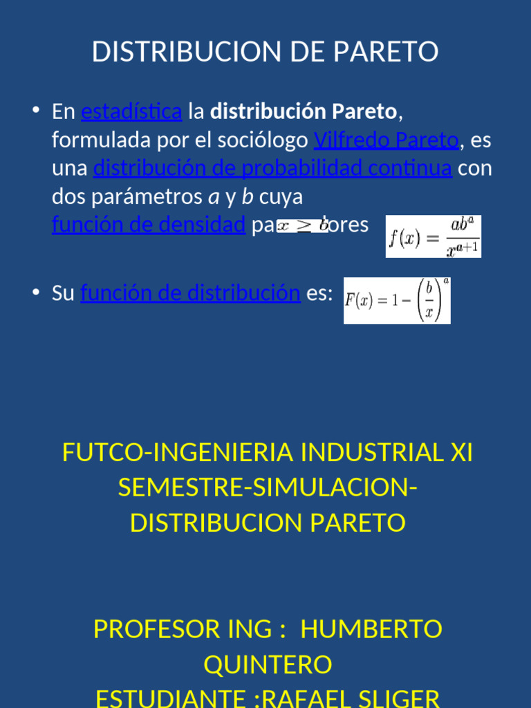 Distribución de Pareto - Rafael Sliguer | PDF