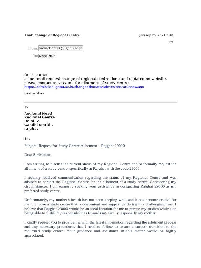 New Study Centre Reg | PDF