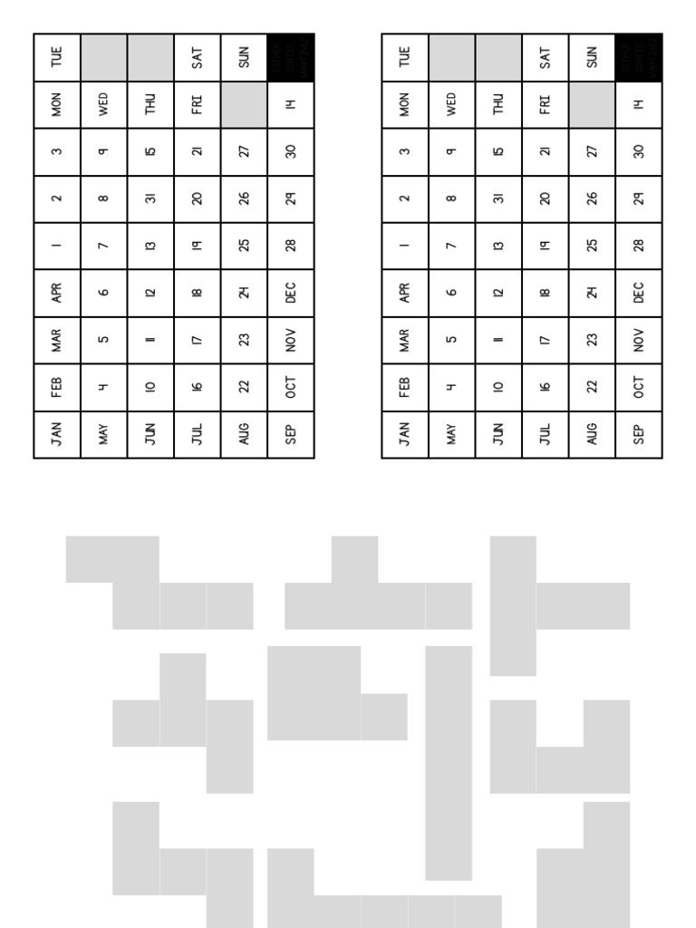 Tetris Calendar Overview | PDF