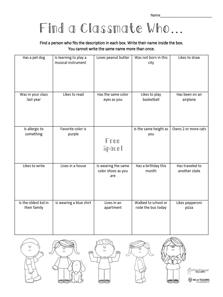 Classroom Icebreaker Activity Sheet | PDF