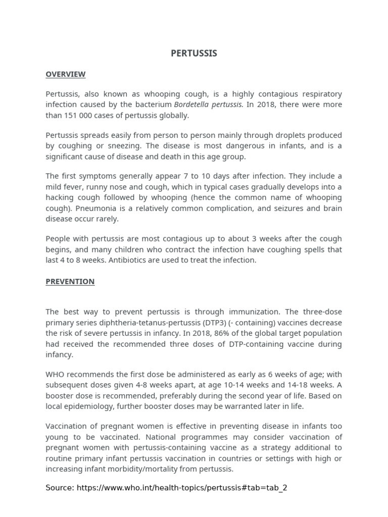 Pertussis | PDF