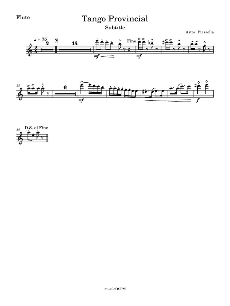 Tango Provincial-Flute | PDF