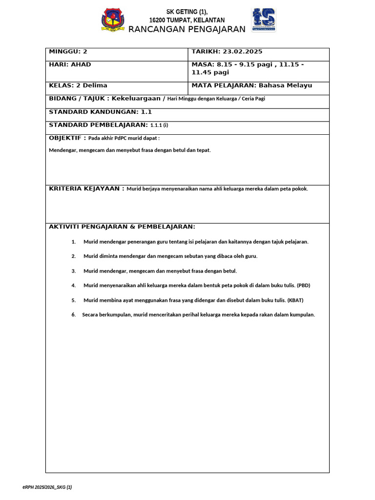 Ahad - 23 Feb 2025 - RPH 1 | PDF