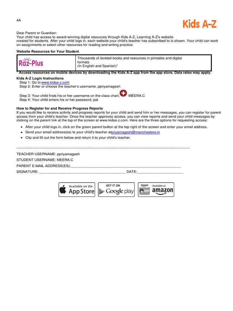 Kids A-Z Access and Login Guide | PDF