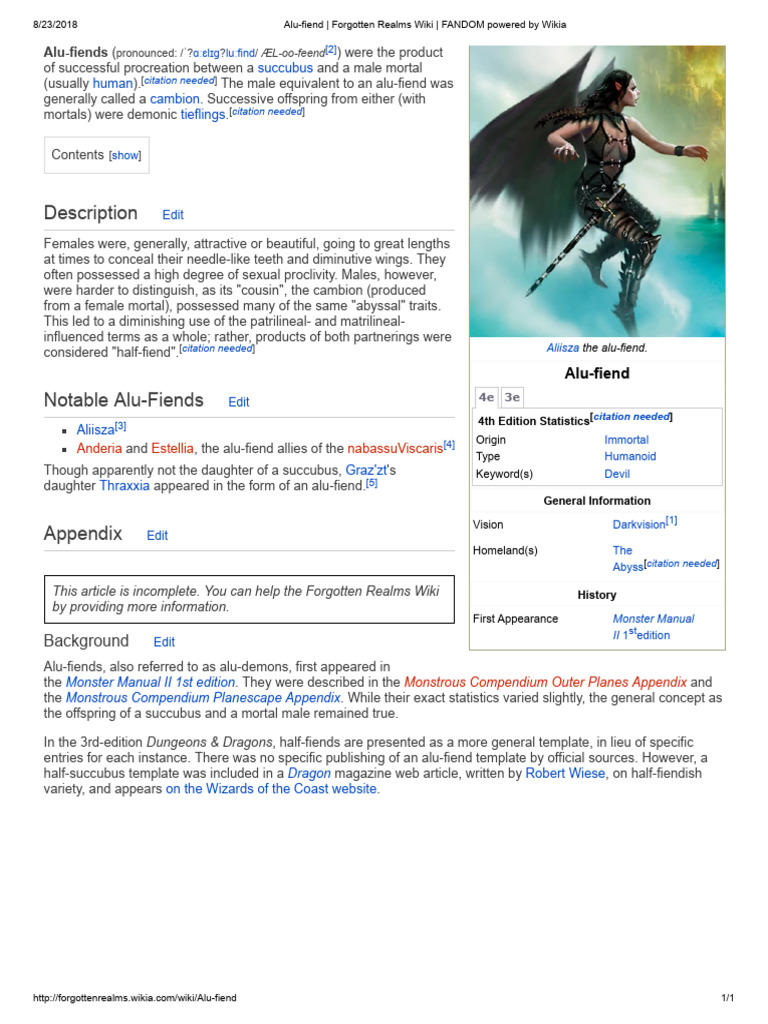 Alu-Fiend - Forgotten Realms Wiki - FANDOM Powered by Wikia | PDF ...