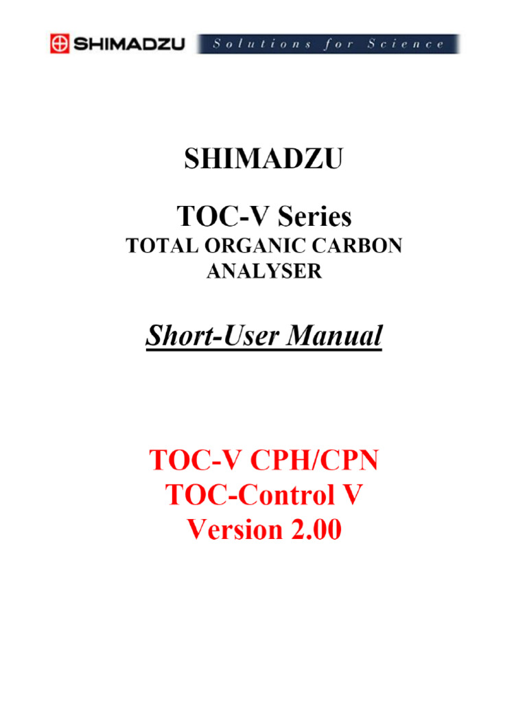Shimadzu TOC-V CPN User Manual - Manualzz | PDF