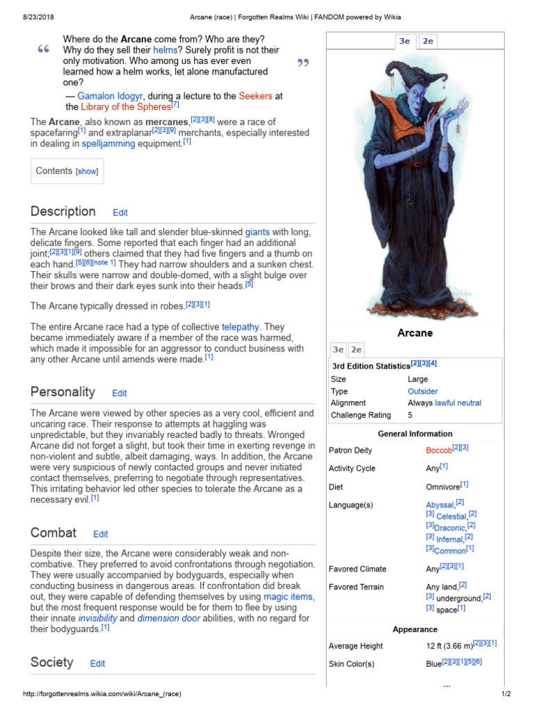 Overview of the Arcane Race | PDF | Dungeons & Dragons