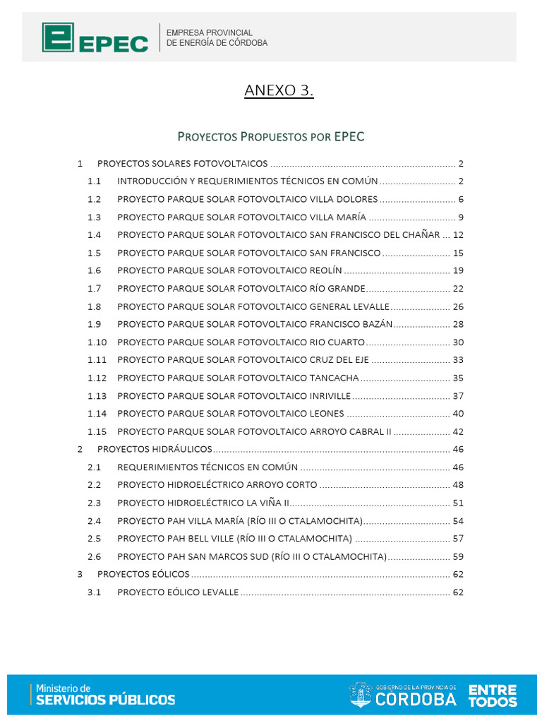 ANEXO3 PROYECTOS PROPUESTOS POR EPEC Convocatoria2022 | PDF | Fotovoltaica | Energía solar