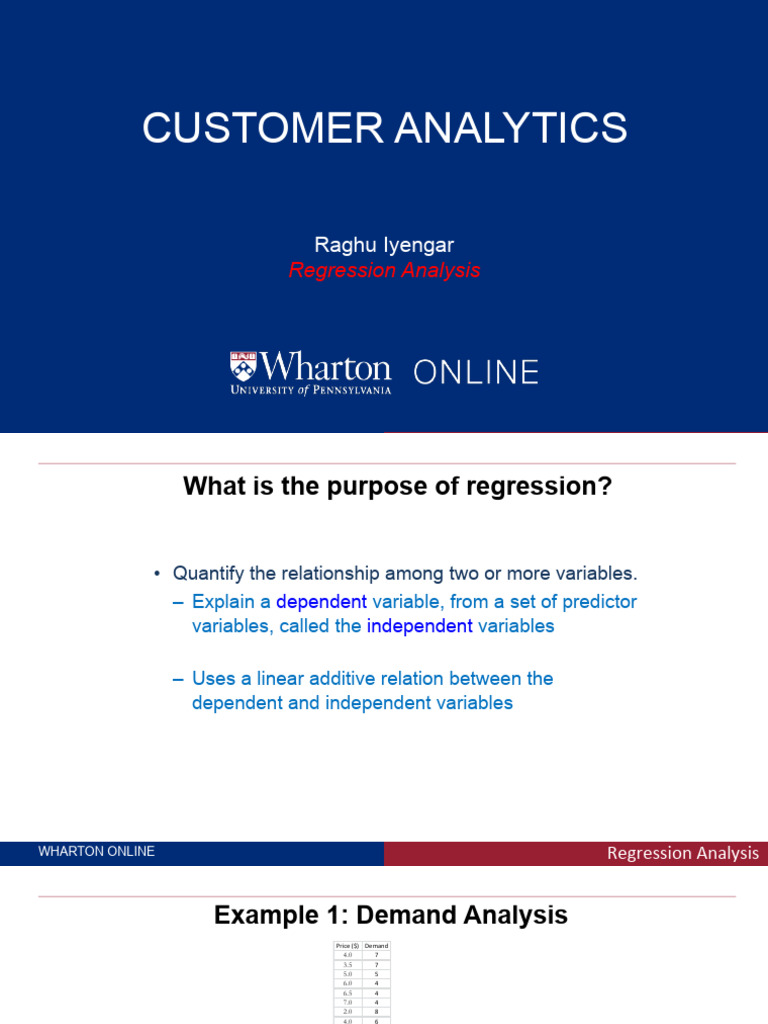 Week 3 (Iyengar, Regression Analysis) | PDF | Linear Regression ...