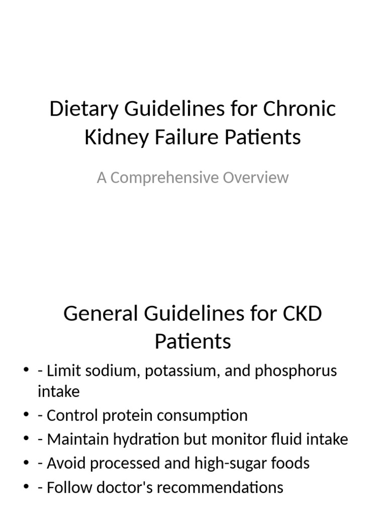 CKD Dietary Guidelines | PDF