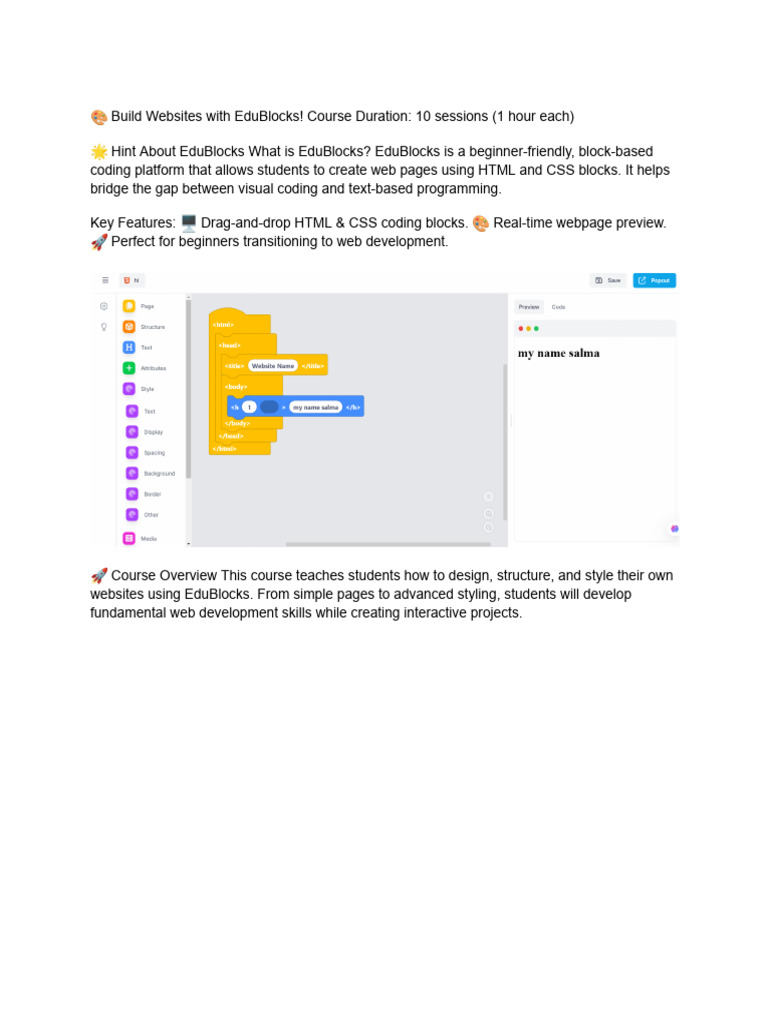? Build Websites With EduBlocks | PDF | Websites | World Wide Web