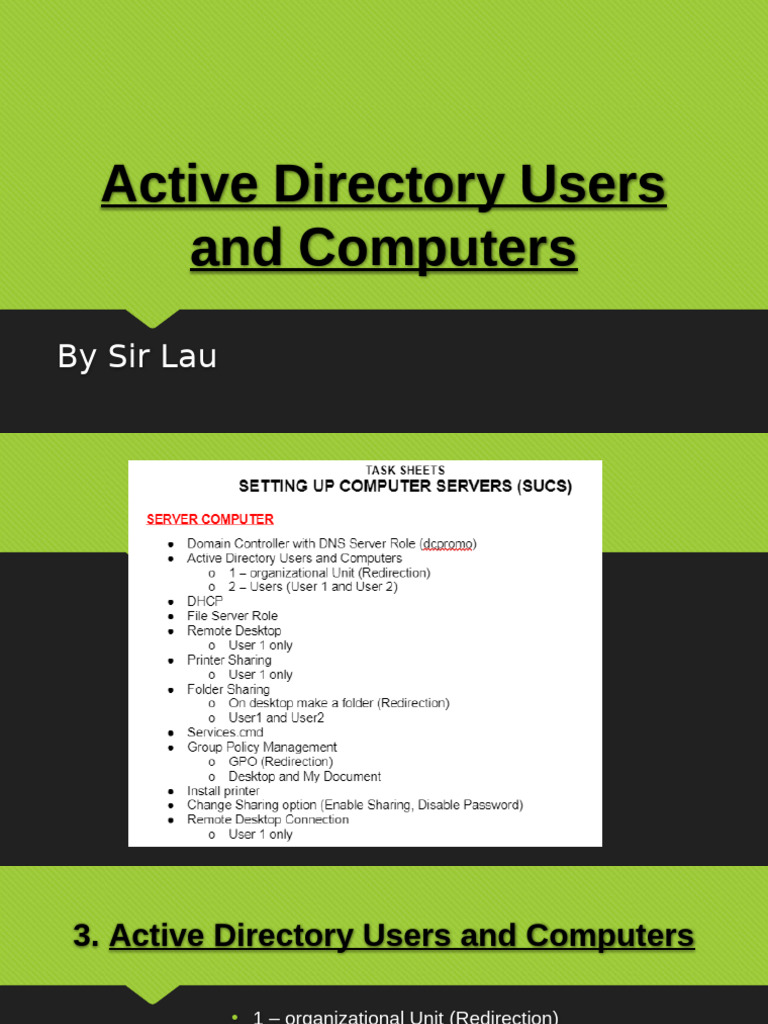 Active Directory User Setup Guide | PDF