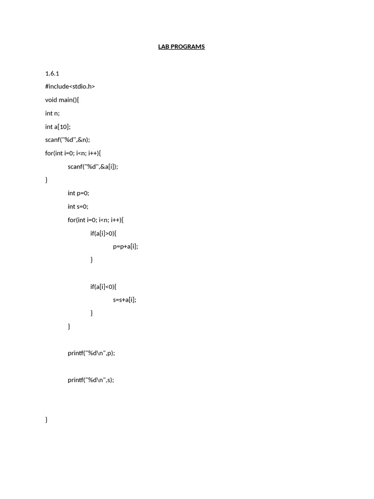 LAB PROGRAMS Updated - 1.6.1 - 1.6.7 | PDF | Computer Programming | Computing