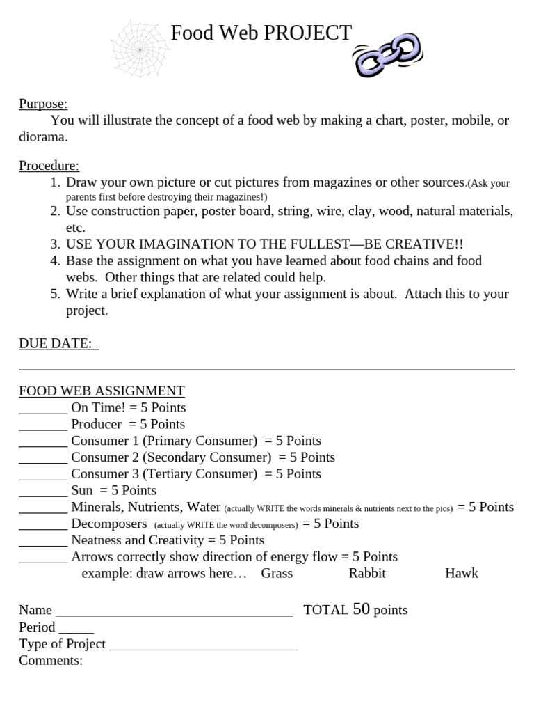 Food Web PROJECT | PDF