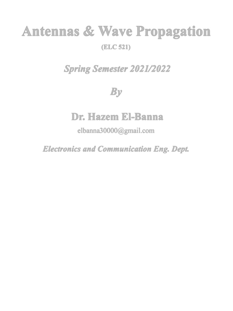 Lec 2 | PDF | Antenna (Radio) | Wireless