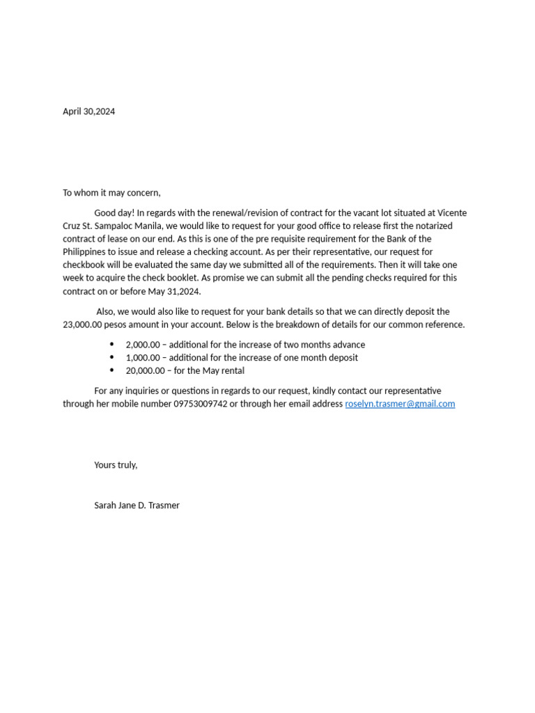 Promise For The Pending Requirements - Trasmer | PDF