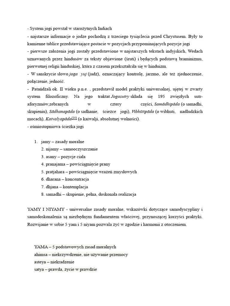 Joga - Wprowadzenie | PDF