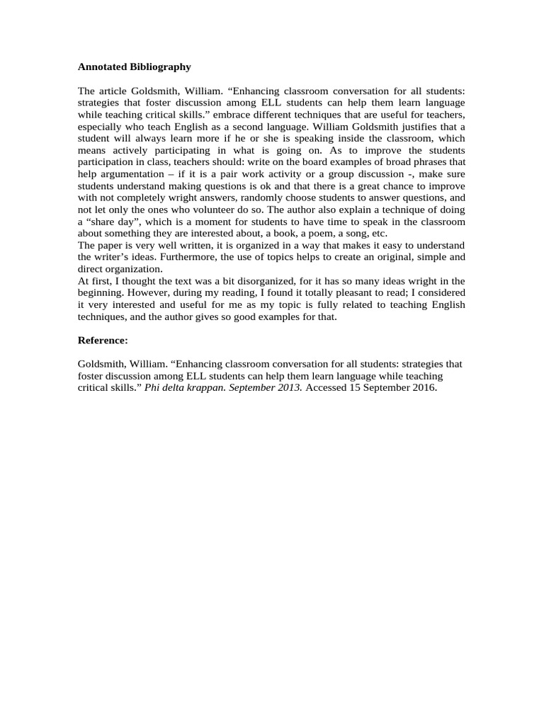 Annotated Bibliography 2 | PDF