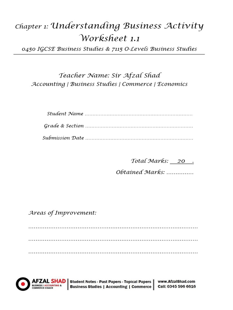 Business Activity & Classification Guide | PDF