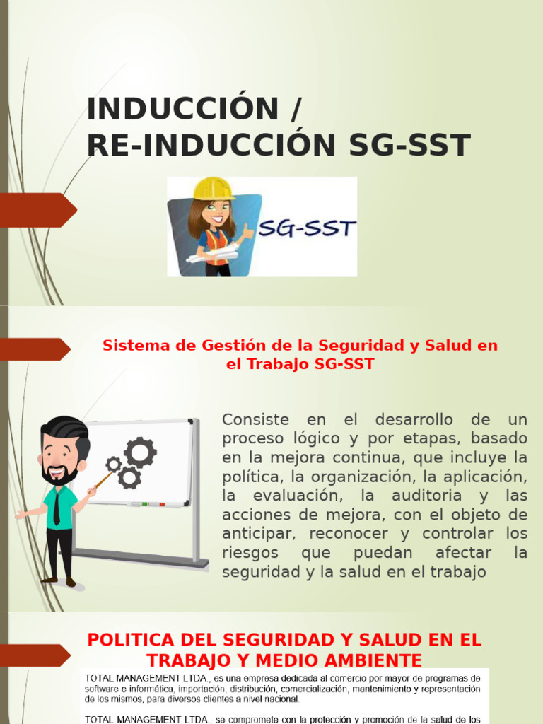 Inducción SG-SST y Resolución 2400 | PDF