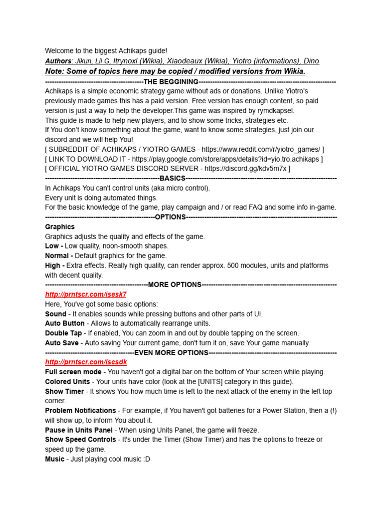 Achikaps Guide | PDF