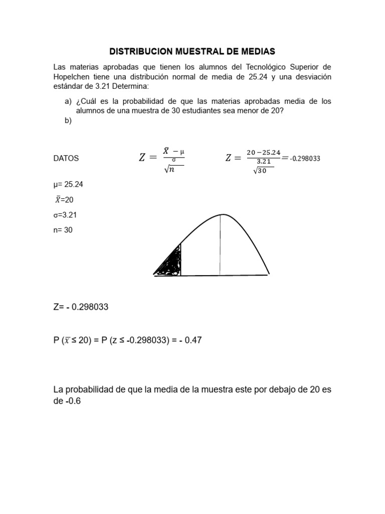 Probabilidad de media muestral en alumnos | PDF
