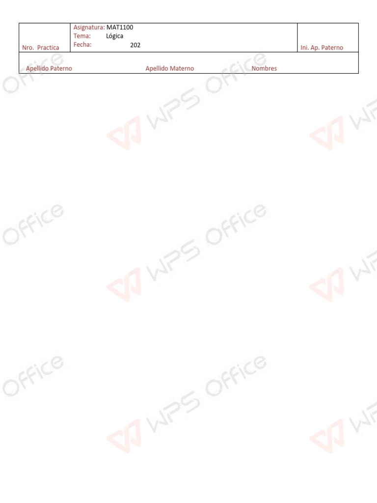 Práctica de Lógica MAT1100 | PDF