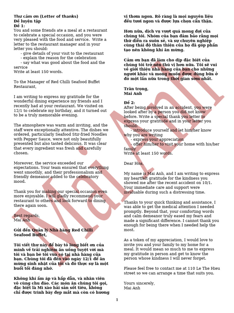 Writing Letter & Paragraph | PDF