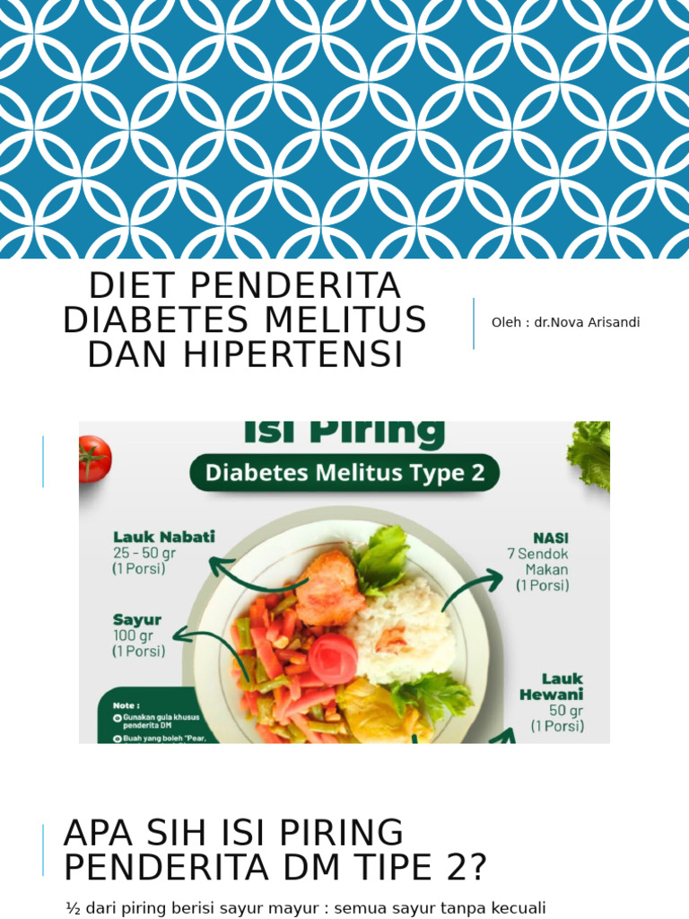 Diet Penderita Diabetes Melitus Dan Hipertensi | PDF