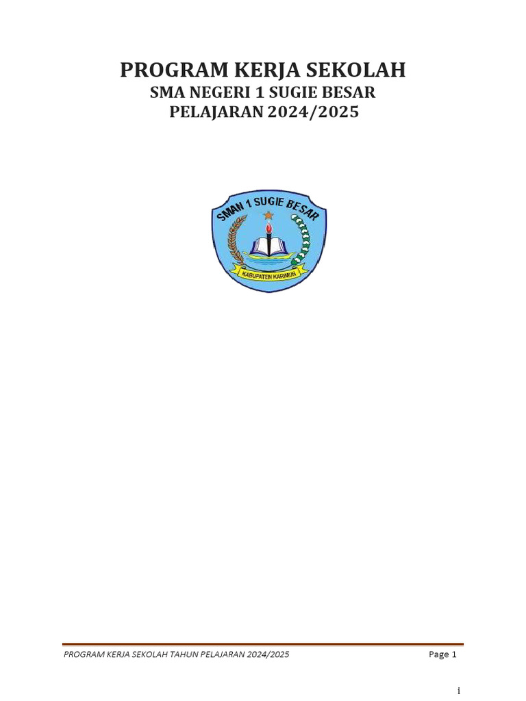 Program Kerja Sekolah Tahun 2025 | PDF