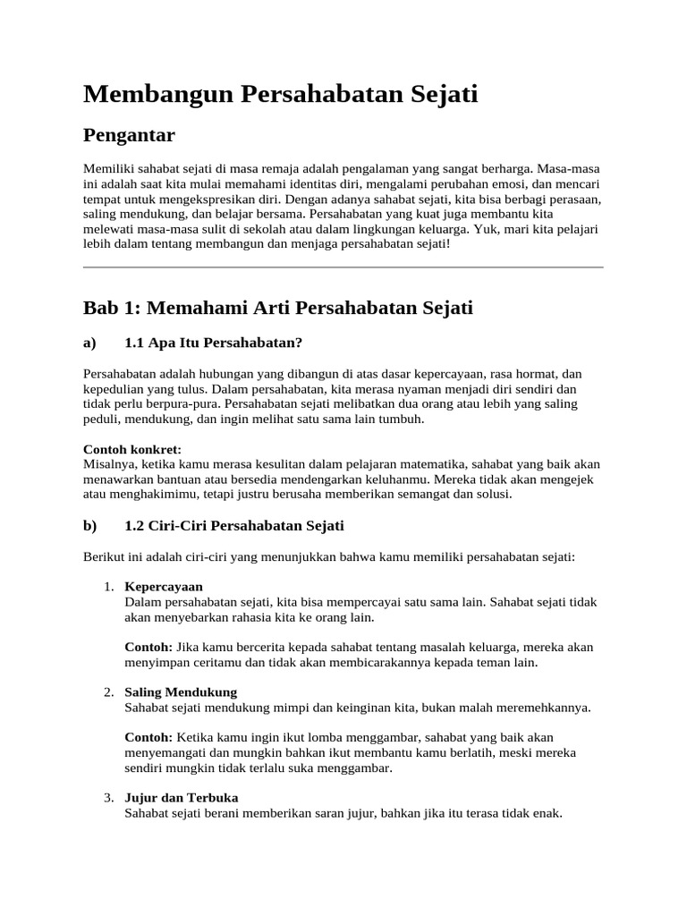 Membangun Persahabatan Sejati | PDF
