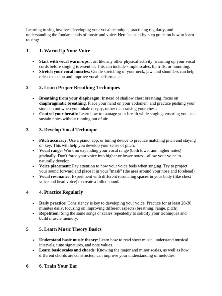Step-by-Step Guide to Singing Mastery | PDF | Singing | Human Voice