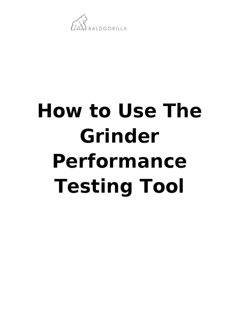 How To Use The Grinder Performance Testing Tool | PDF | Command Line ...