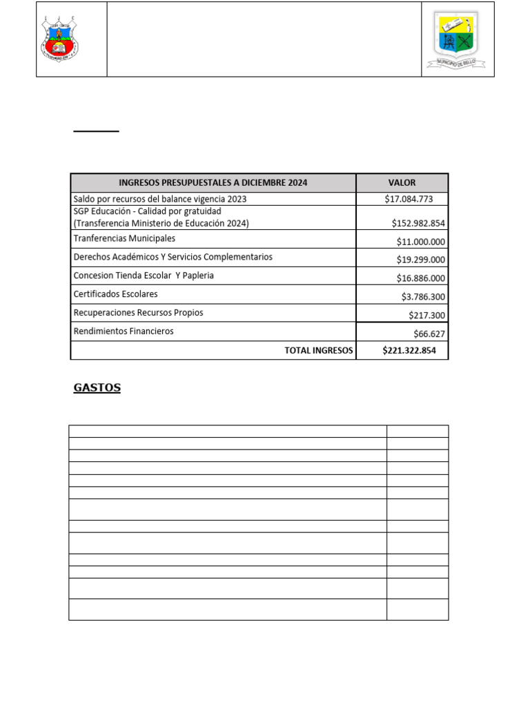 Informe de Tesorería JOSEFA | PDF