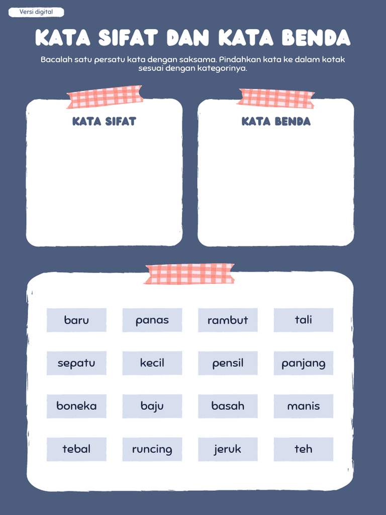 Kata Sifat Dan Kata Benda | PDF