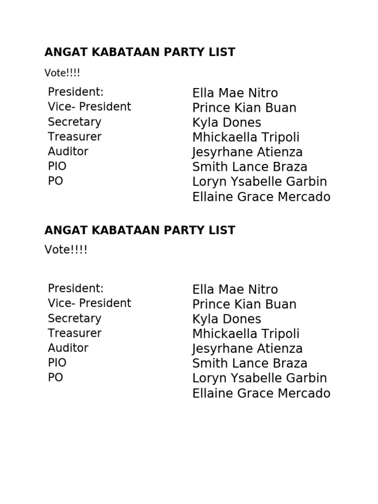Angat Kabataan Party List | PDF