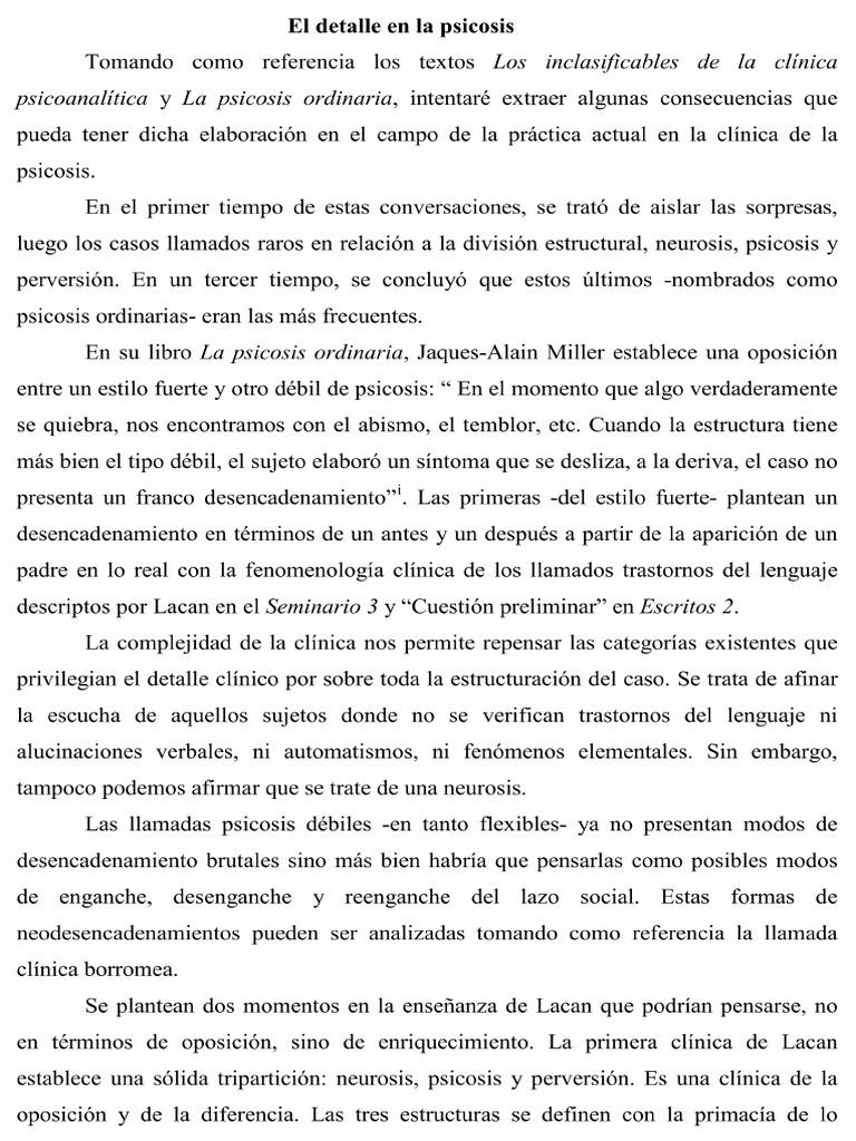 13 - Mazzoni - El Detalle en La Psicosis | PDF