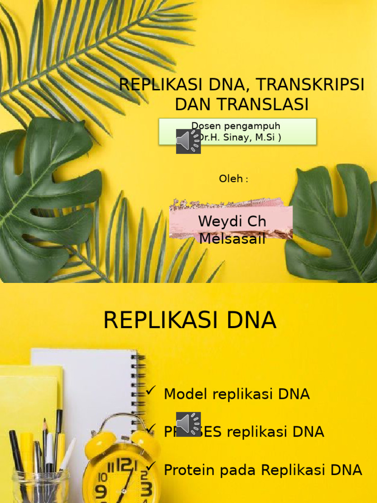 REPLIKASI DNA, TRANSKRIPSI DAN TRANSLASI | PDF