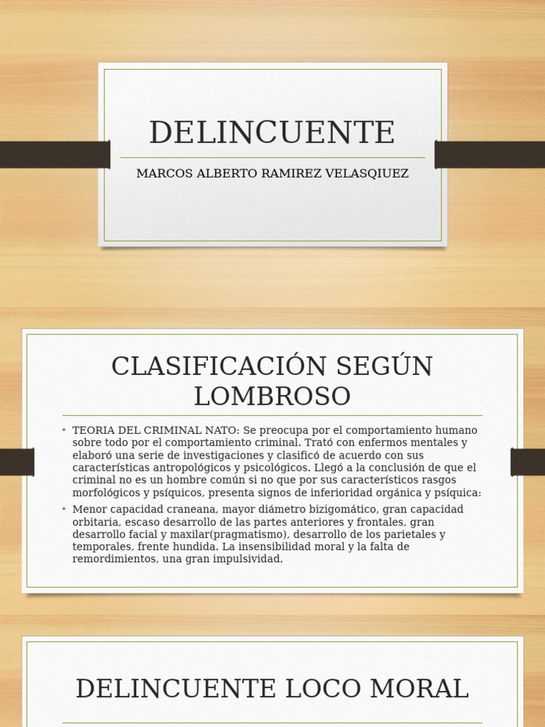 Clasificación de Delincuentes según Lombroso | PDF | Sicología ...