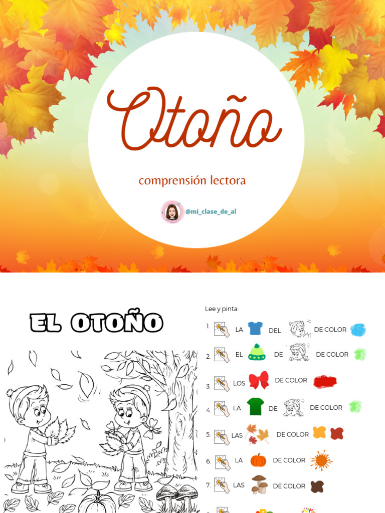 Comprensión Lectora: Actividades de Otoño | PDF | Color | Rojo