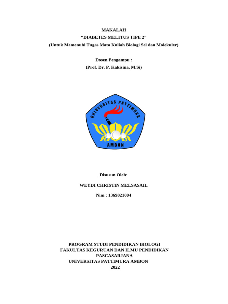 Mekanisme Diabetes Melitus Tipe 2 | PDF