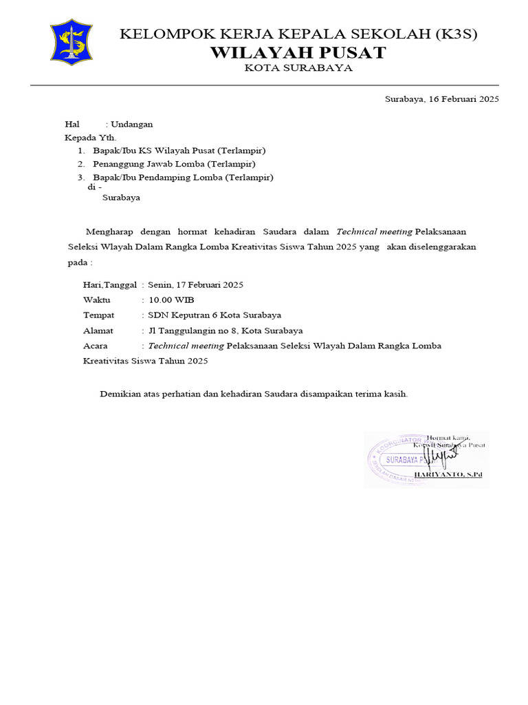 Undangan Technical Meeting | PDF