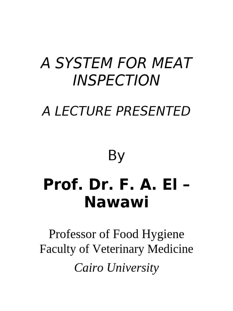 6 - A System For Meat Inspection | PDF | Meat | Slaughterhouse