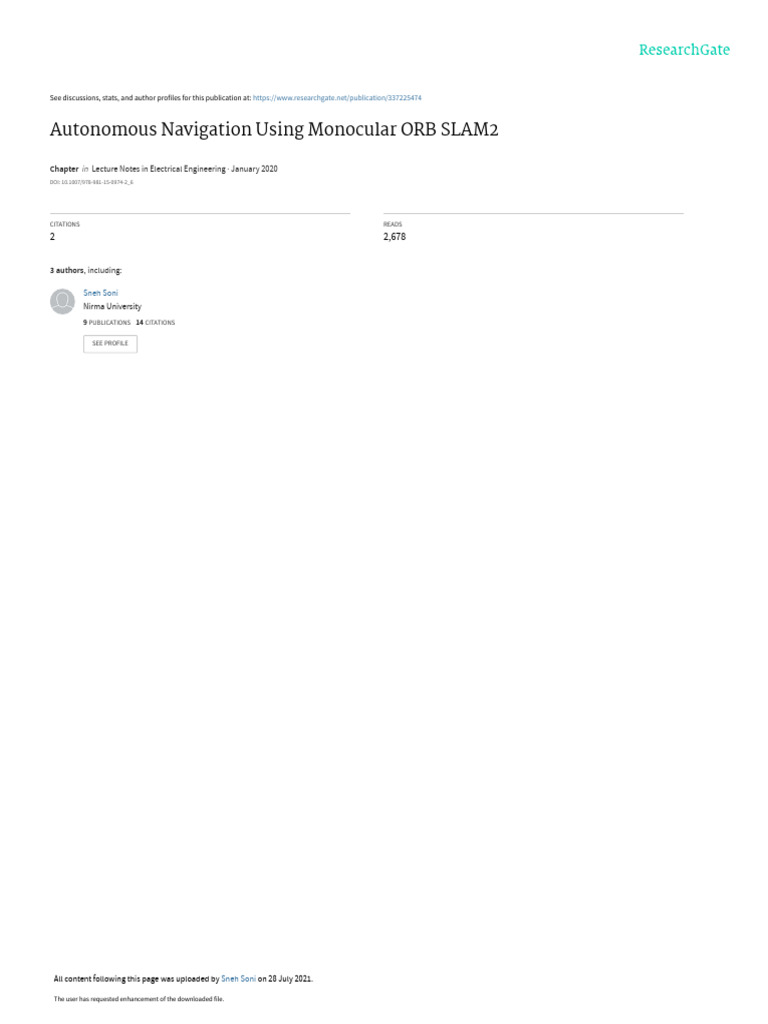 Autonomous Navigation Using Orb Slam 2 | PDF | Applied Mathematics ...