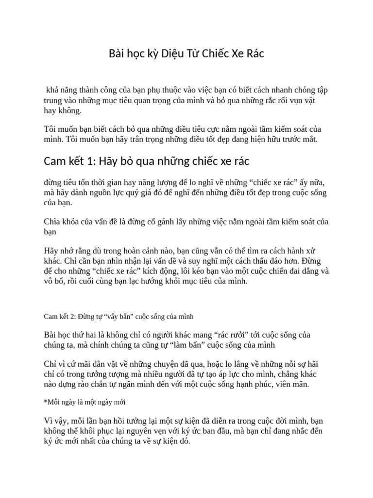 Bài Học Kỳ Diệu Từ Chiếc Xe Rác | PDF