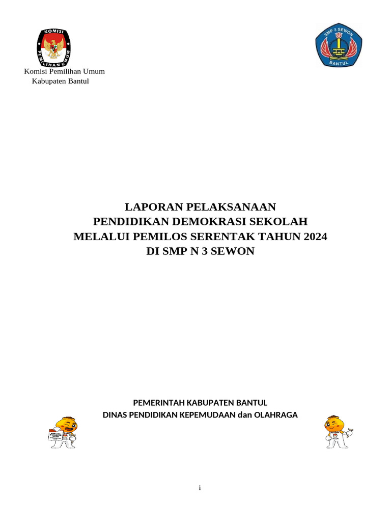 Laporan Pemilos SMP N 3 Sewon | PDF