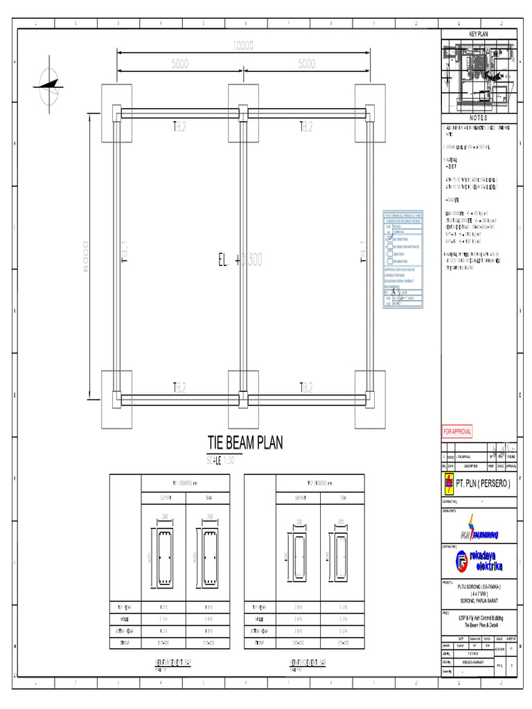 1808-00-S-18-UHA-011 ESP Fly Ash Control Building Tie Beam Plan Section ...